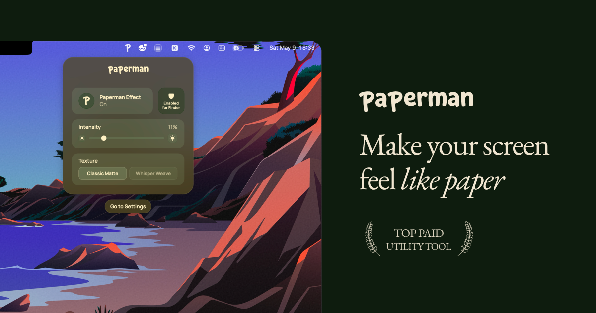 Paperman | Digital Matte Surface for Visual Ergonomics
